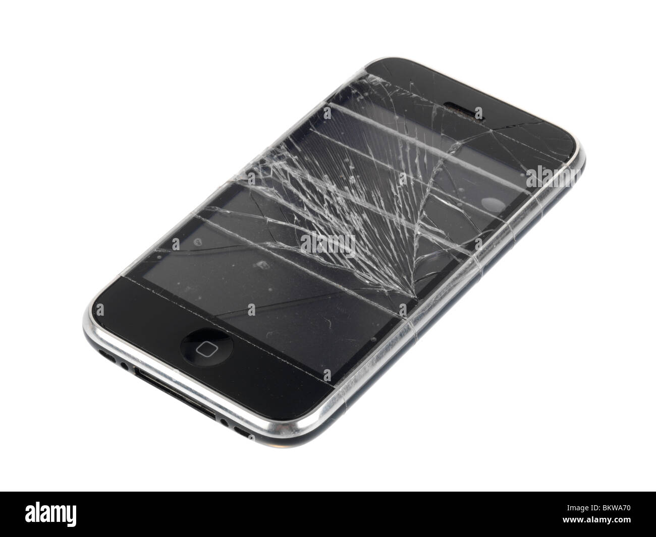Smashed iphone screen Cut Out Stock Images & Pictures - Alamy