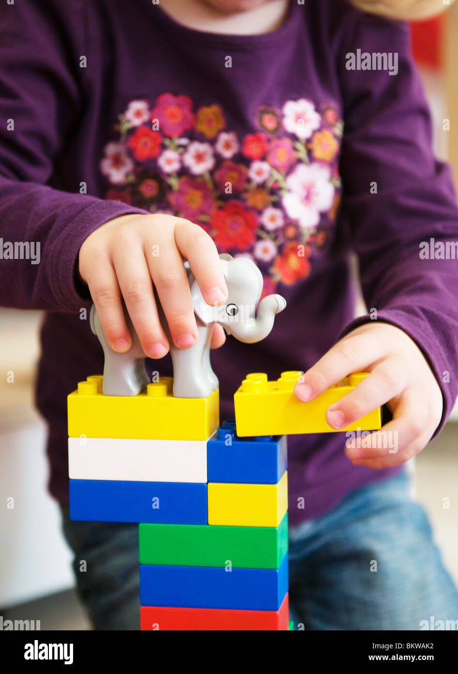 Child with lego Stock Photo - Alamy