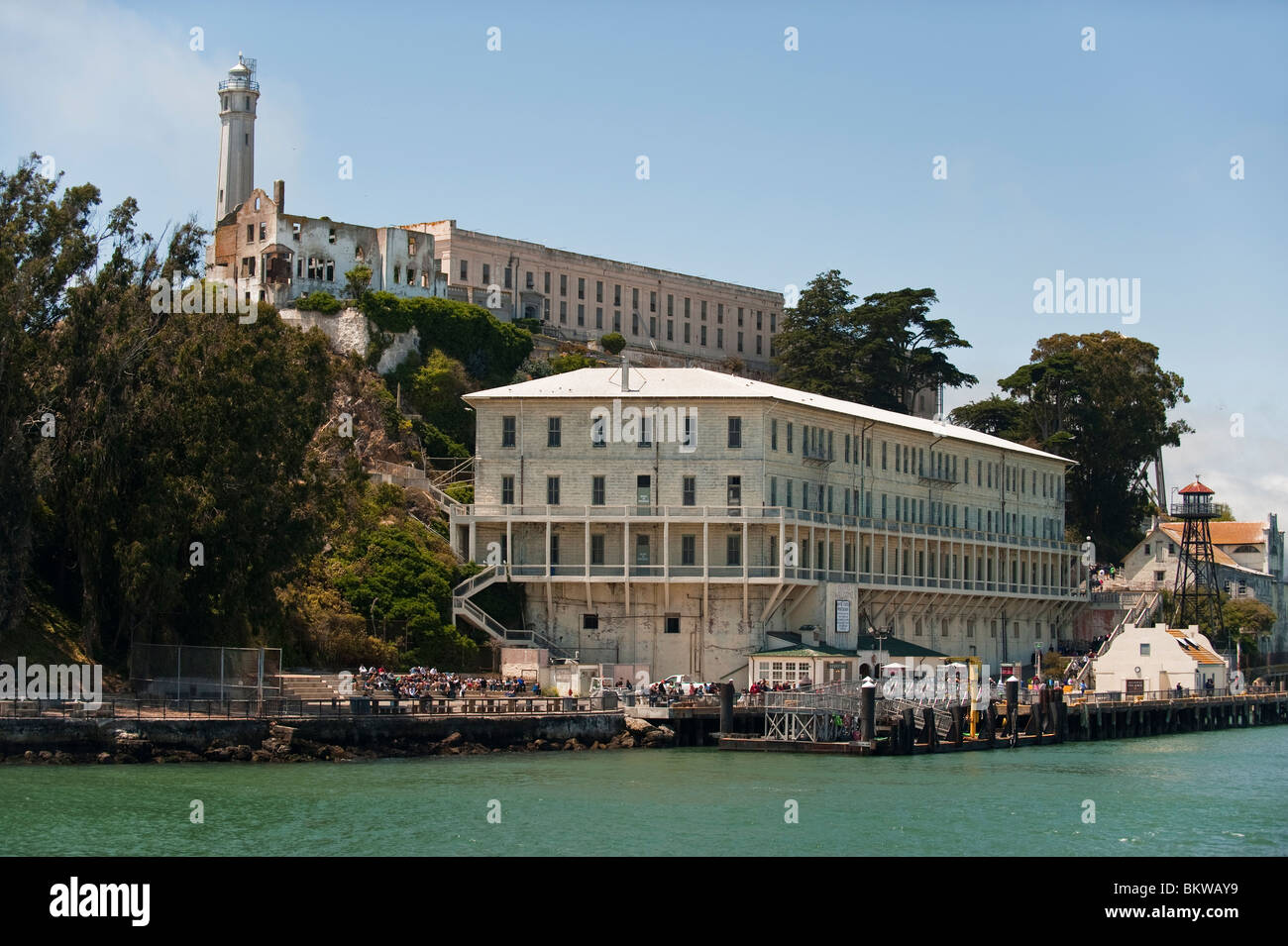 Building 64 and the Ferry Dock, Alcatraz Island or "The Rock", San ...
