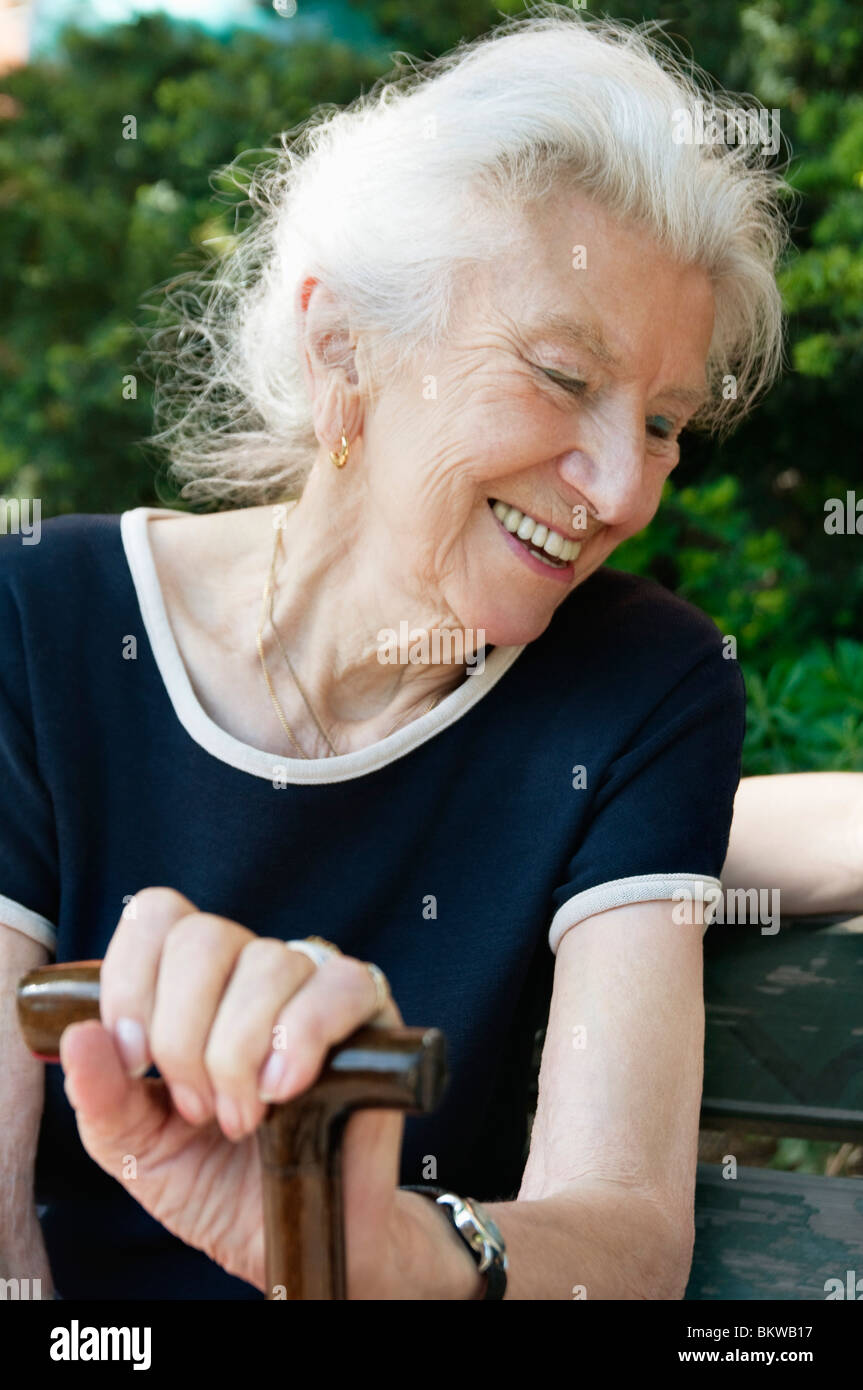 Closeup on elderly lady Stock Photo - Alamy