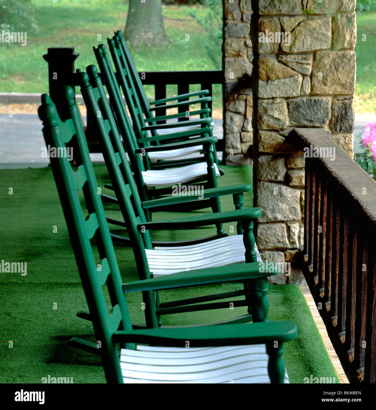 Rocking chairs on clubhouse porch Foxburg Golf Club, oldest ...