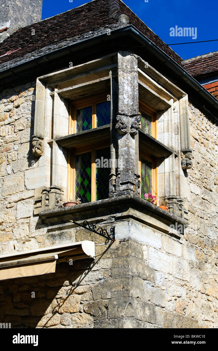 Medieval window design - Domme, Dordogne, South West France, Europe ...