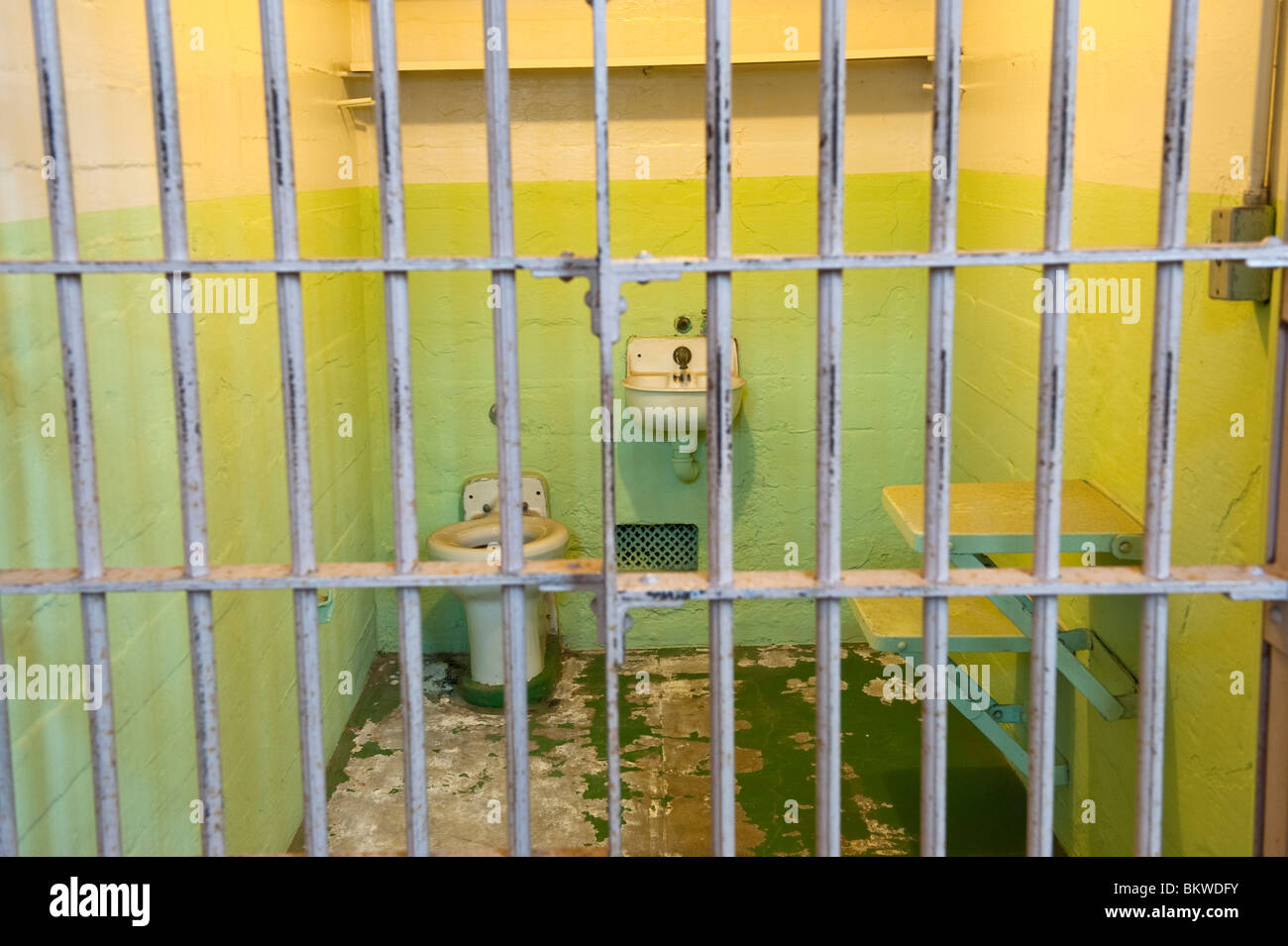 Prison Cell in Alcatraz or "The Rock", San Francisco Bay, California ...