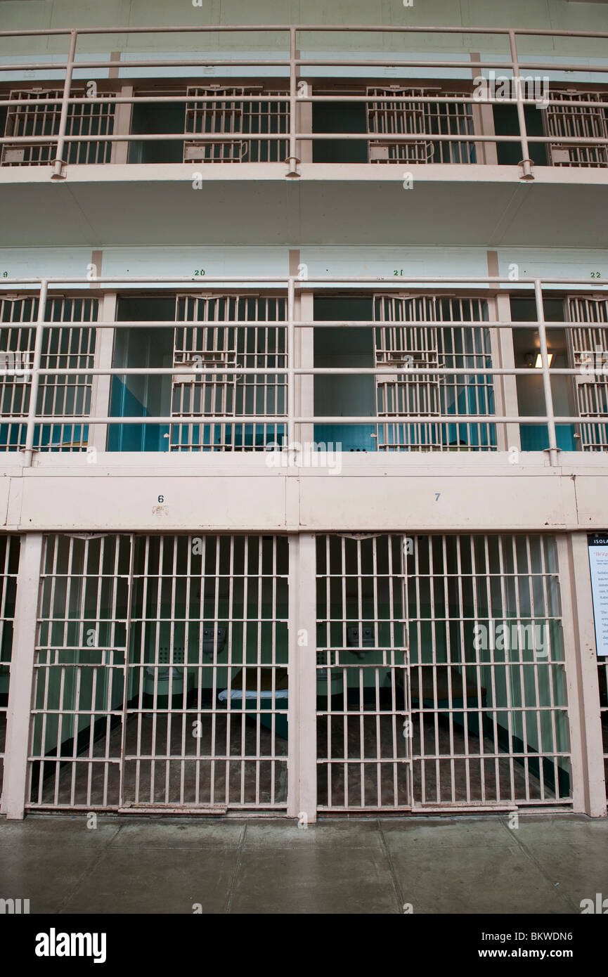 Prison Cells in Alcatraz or "The Rock", San Francisco Bay, California ...