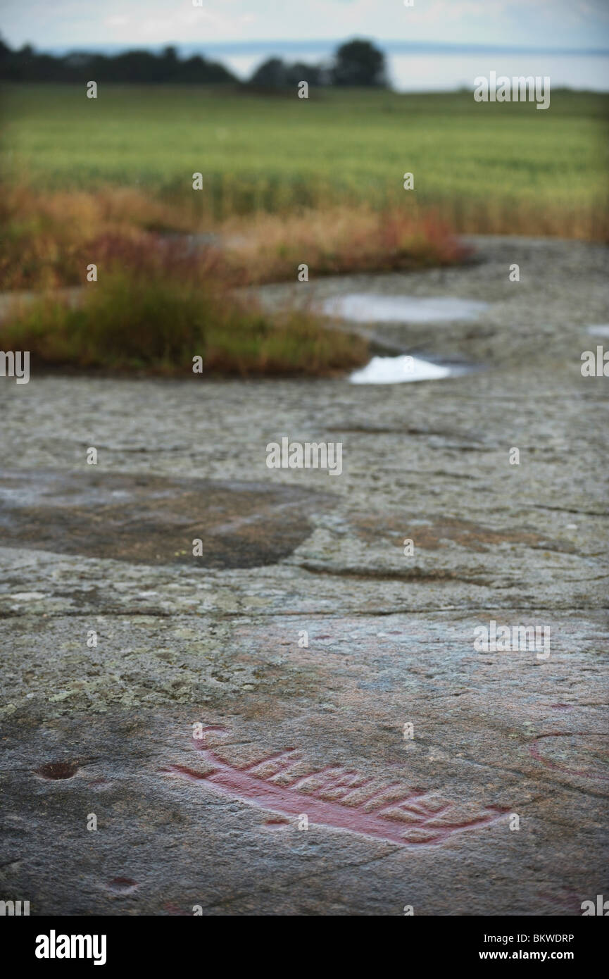 Rock surface with engravings Stock Photo - Alamy