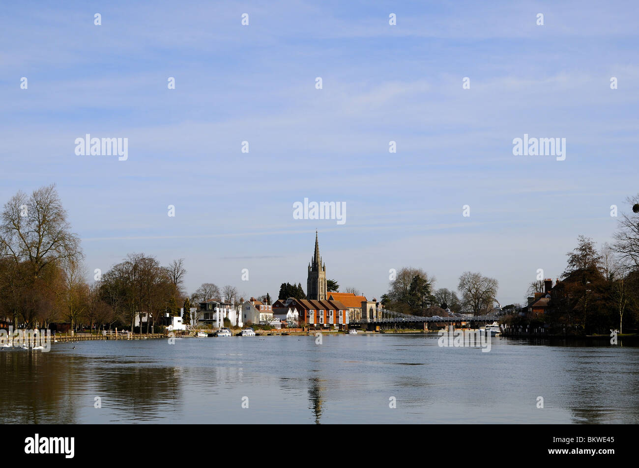 The town of Marlow on the River Thames, Buckinghamshire, England Stock ...
