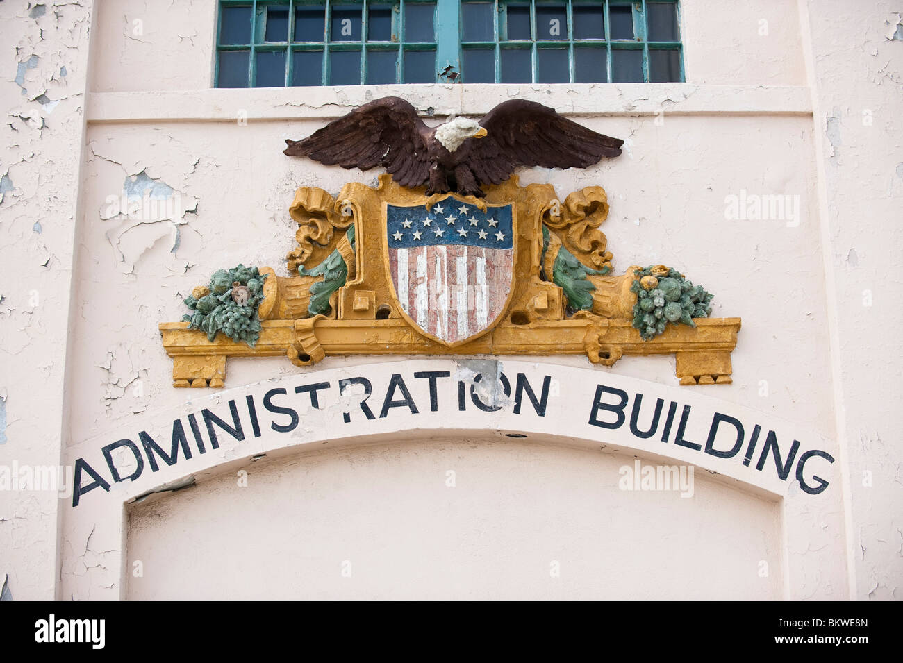 Entrance to the Admistration Building, Alcatraz Island Prison or "The ...