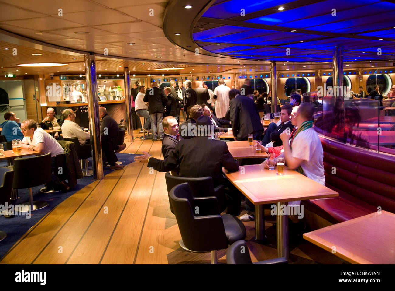 Bar area Stena Line ferry Harwich to Holland Stock Photo - Alamy