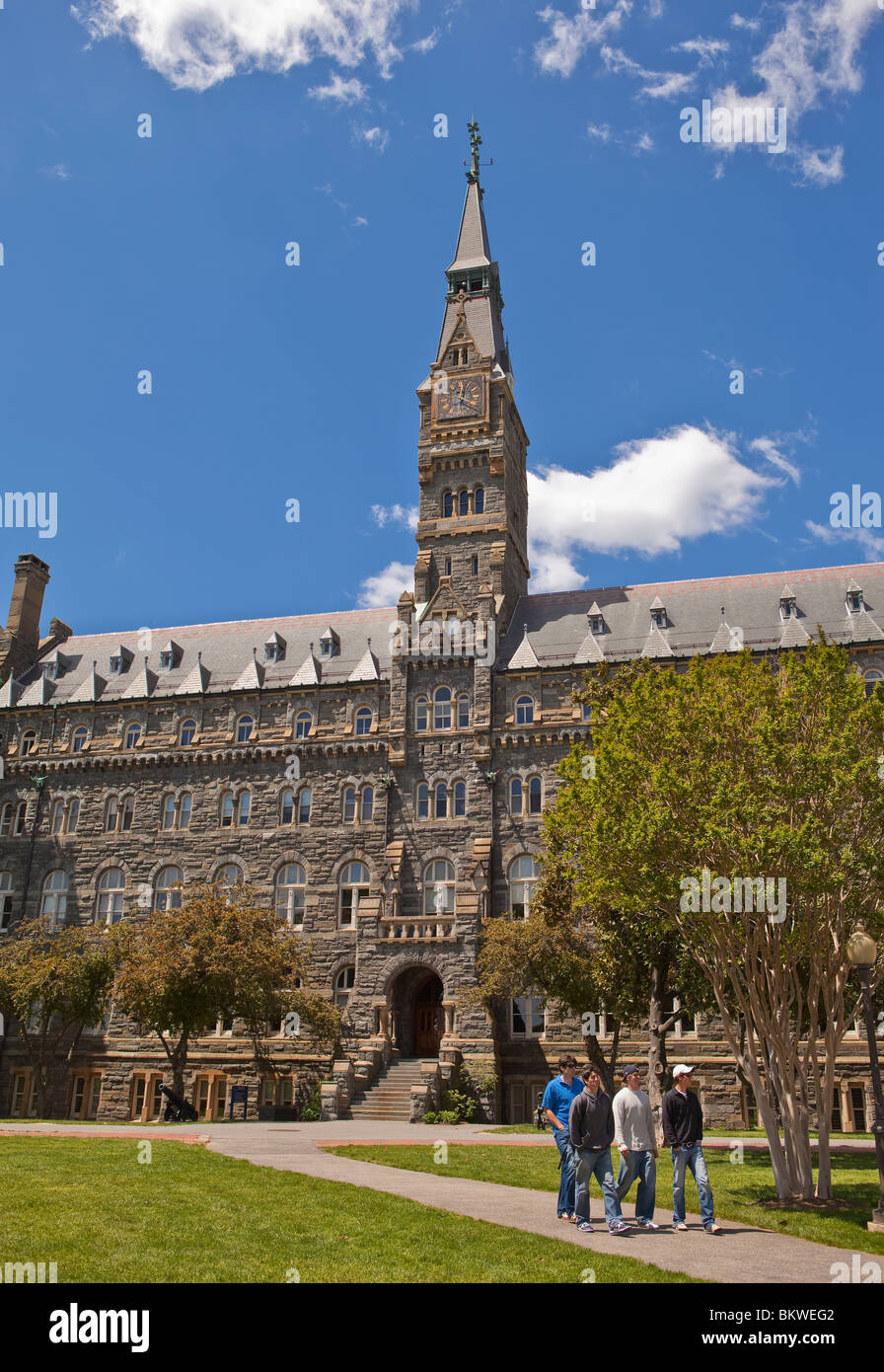 WASHINGTON, DC, USA - Students in front of Healy Hall at Georgetown ...