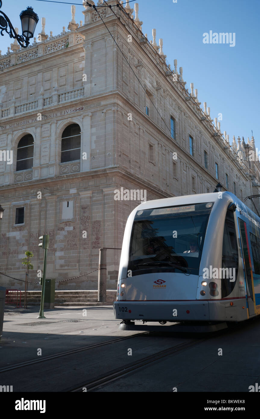 Modern Tram in Seville Stock Photo - Alamy