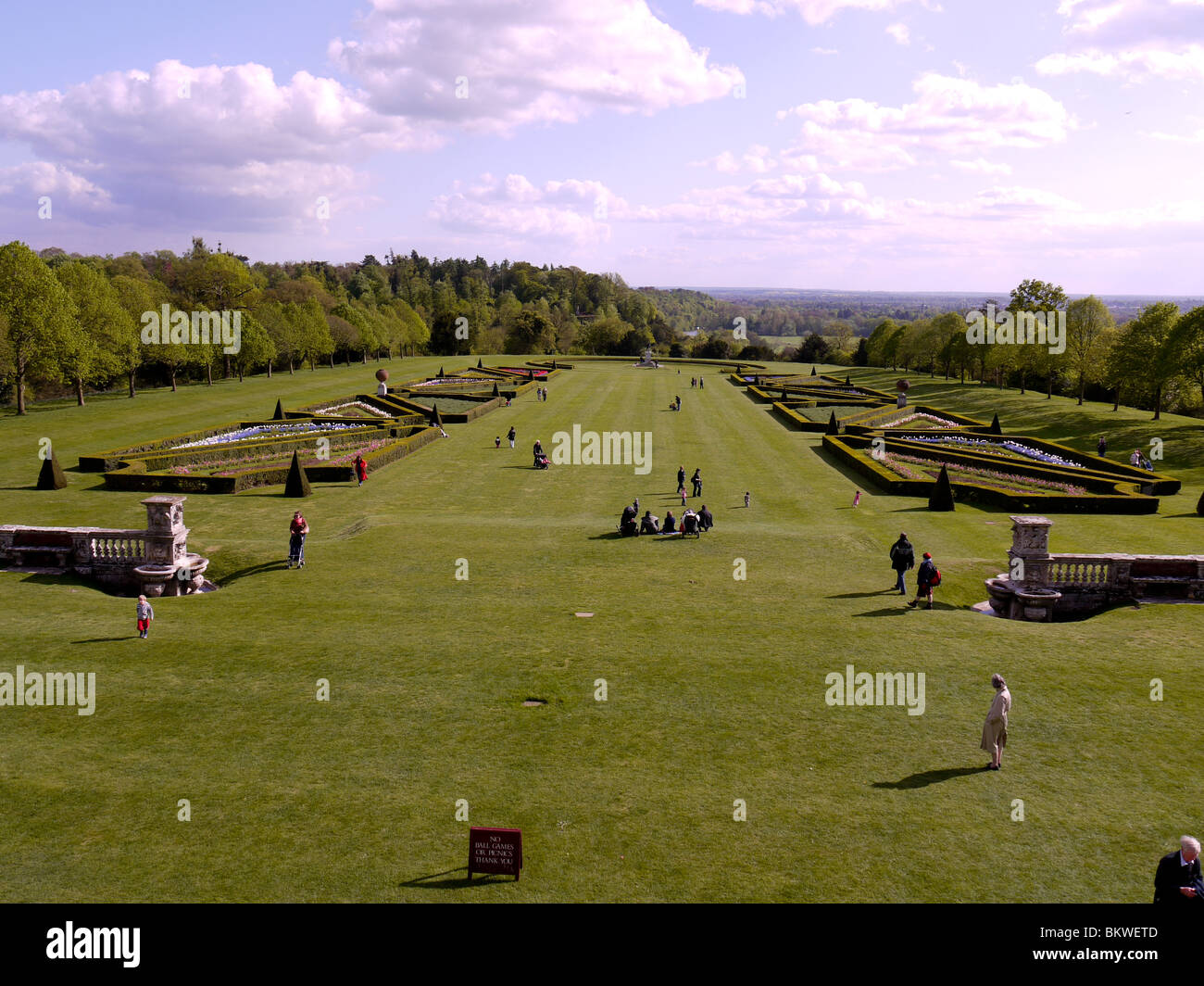 The Gardens at the rear of Cliveden, House, National Trust property ...
