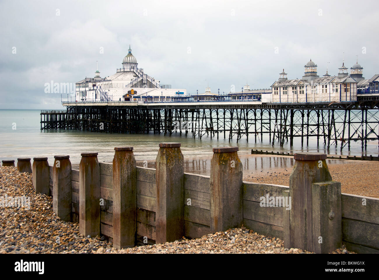 Eastbourne East Sussex UK Seafront Pier Beach Groyne Stock Photo - Alamy