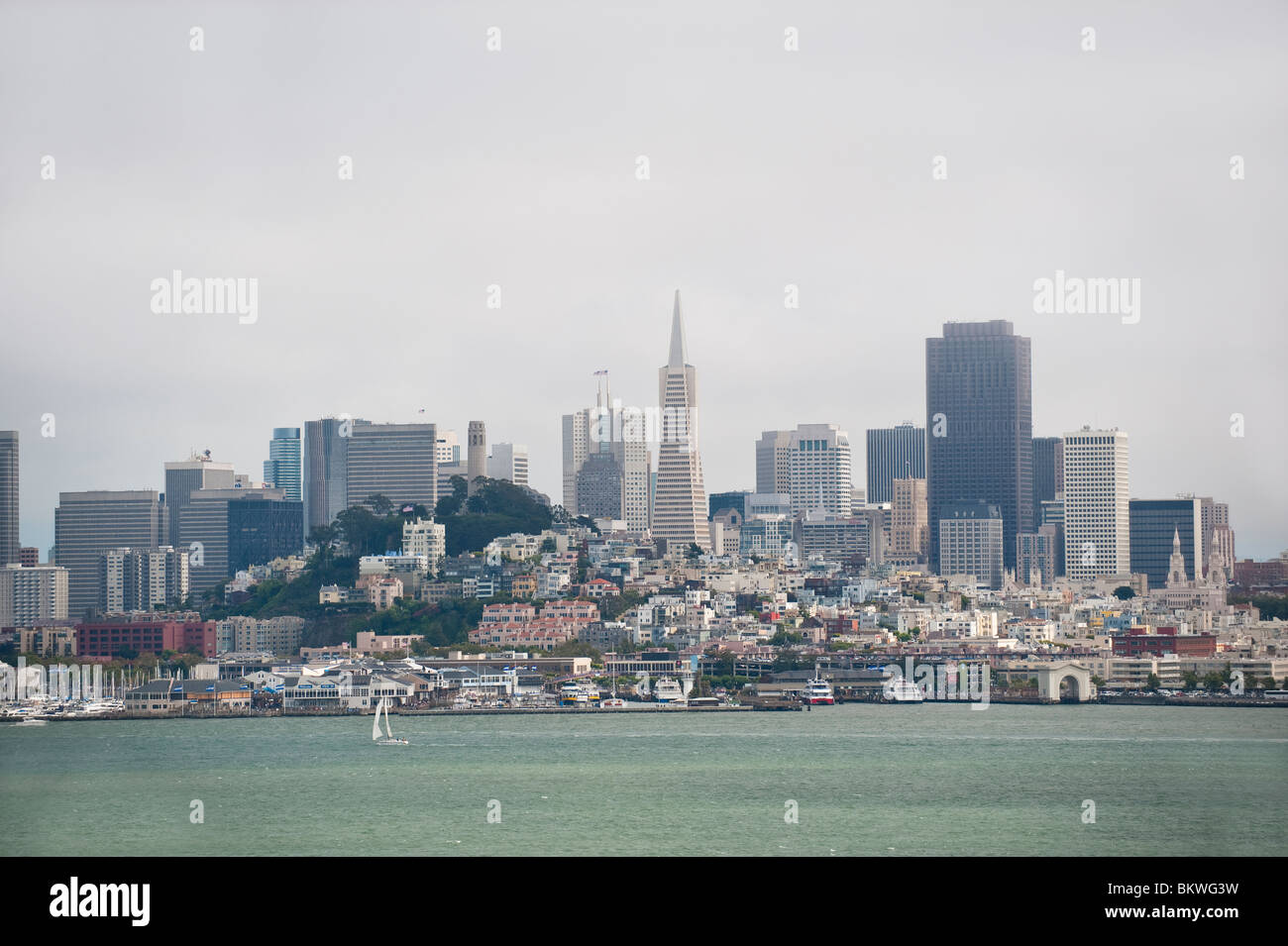 View of San Francisco Skyline from Alcatraz Island Prison or "The Rock ...
