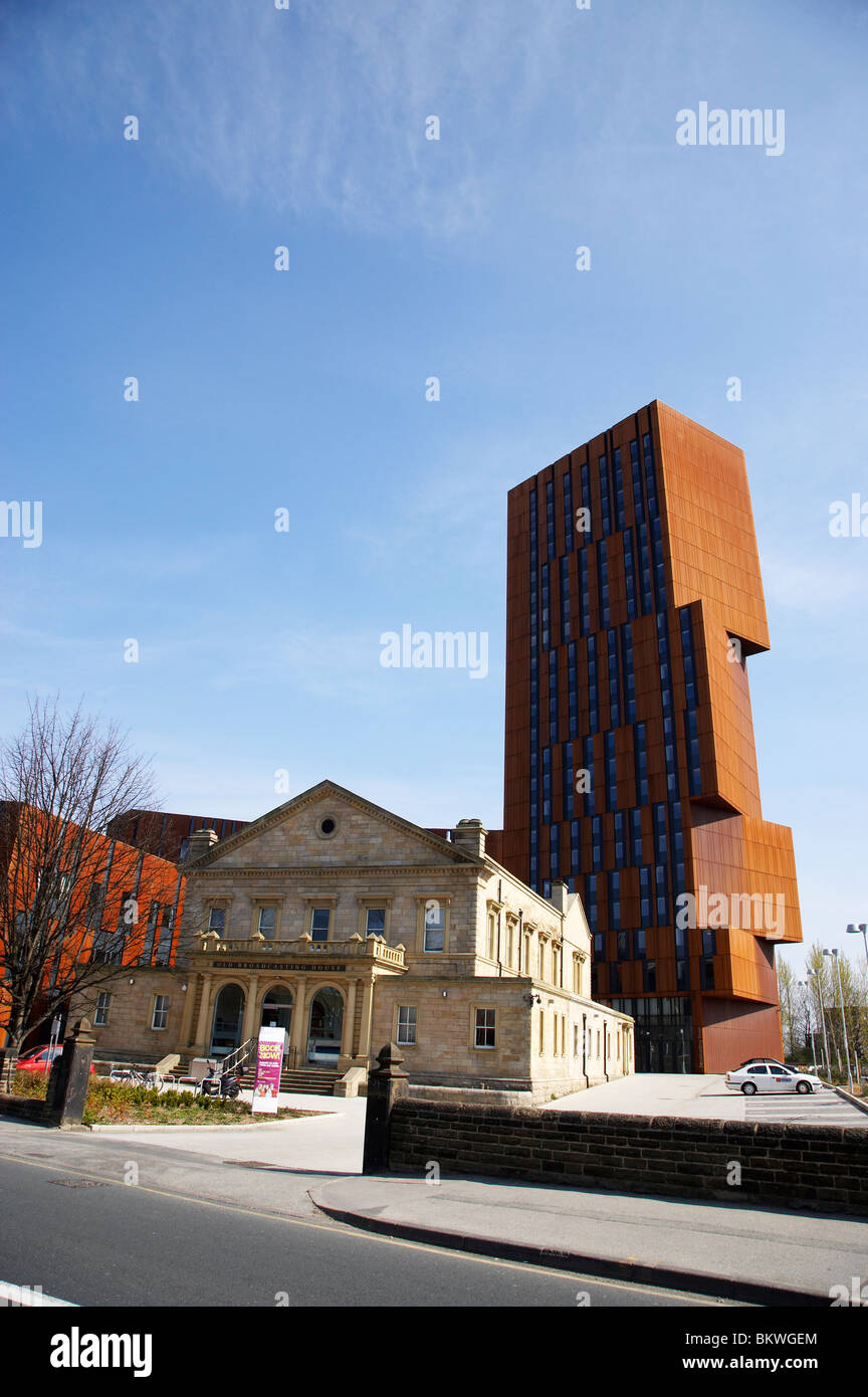 Old Broadcasting House with new Broadcasting Tower in Leeds UK Stock ...