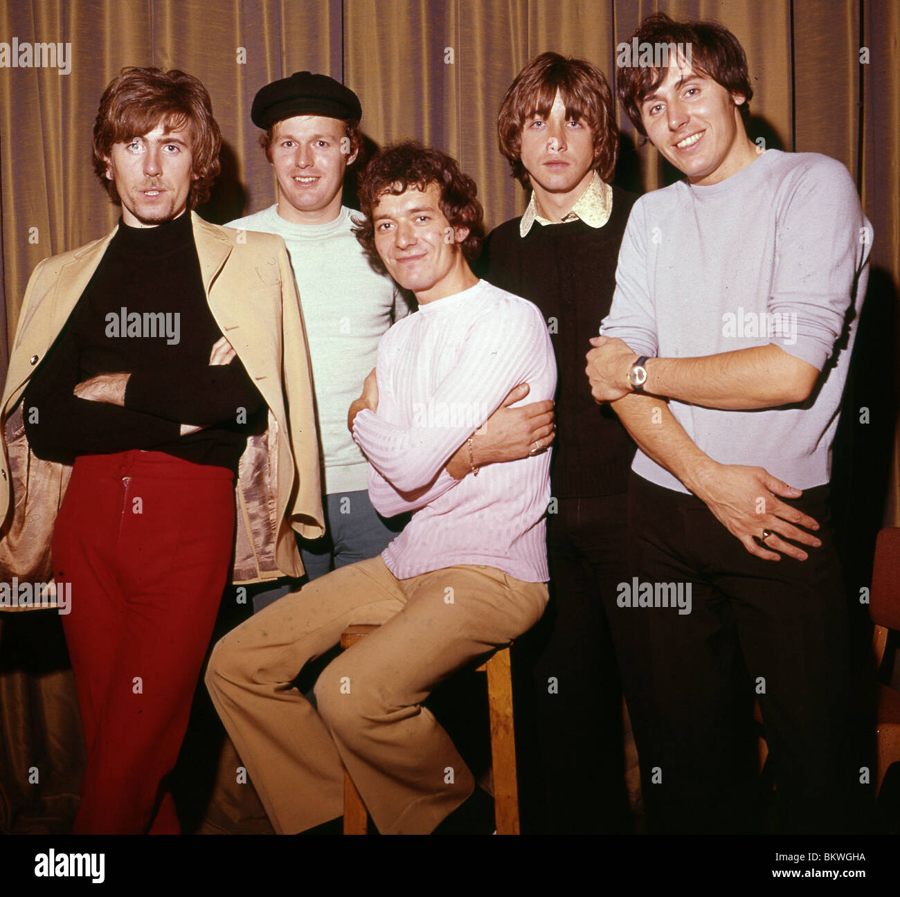 HOLLIES in 1968 from l: Graham Nash, Bobby Elliott, Allan Clarke, Tony ...
