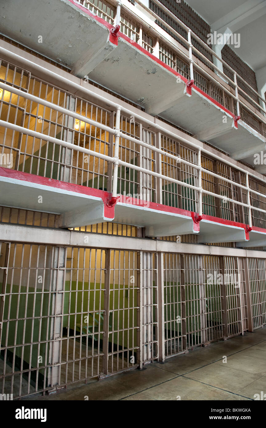 Prison Cells in Alcatraz or "The Rock", San Francisco Bay, California ...