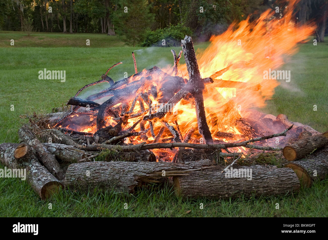 large burning bonfire outdoors Stock Photo - Alamy