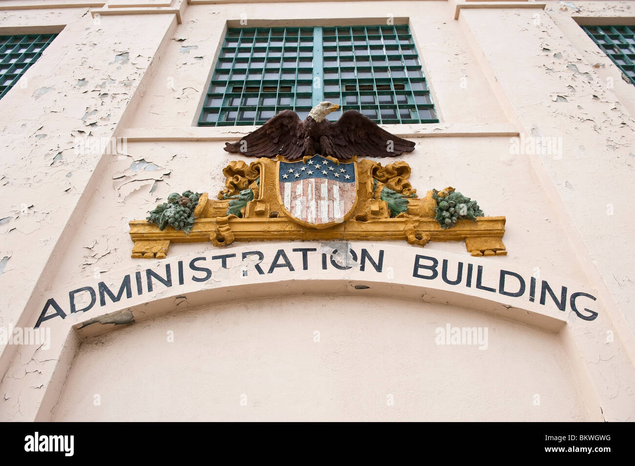 Entrance to the Admistration Building, Alcatraz Island Prison or "The ...