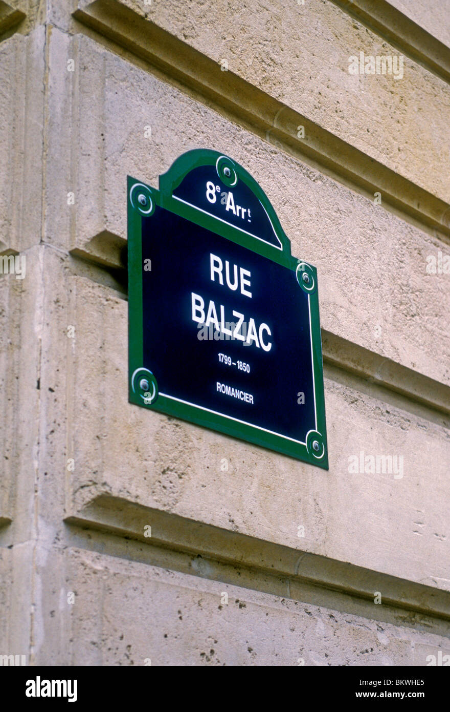 Intersection of rue balzac and avenue des champs elysees hi-res stock ...