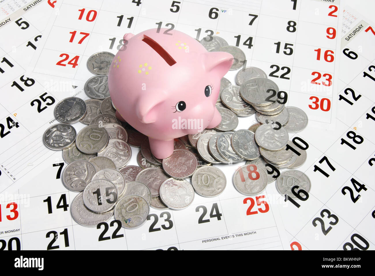 Piggy bank calendar hi-res stock photography and images - Alamy