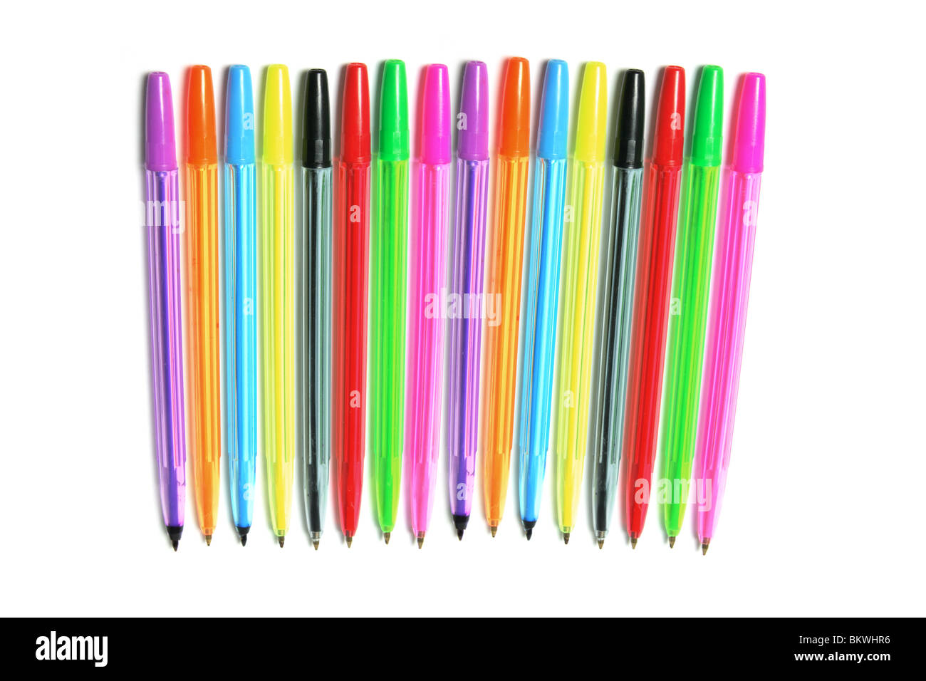 Row of Ballpoint Pens Stock Photo - Alamy
