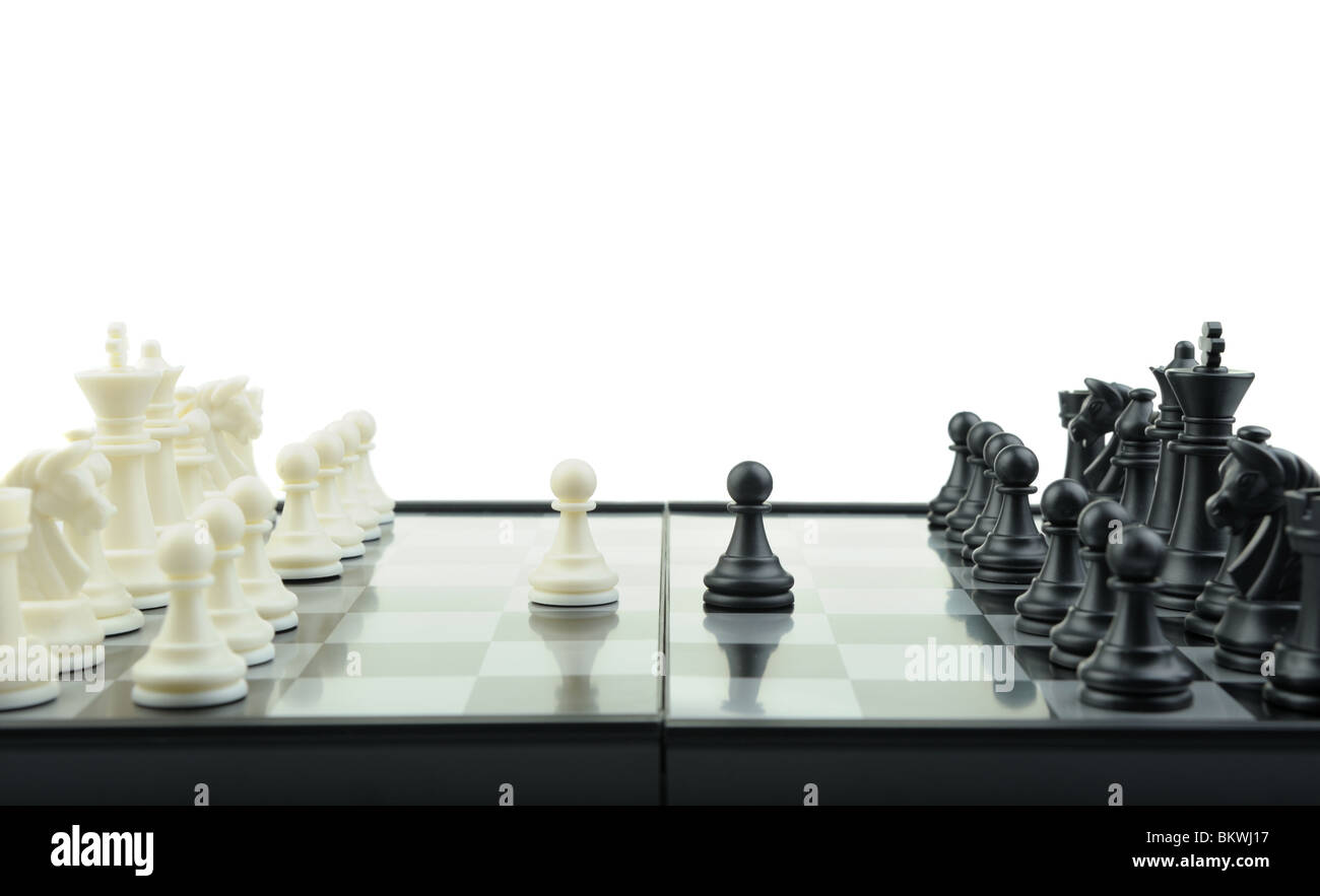 Chess. Desktop logic game. First motion Stock Photo - Alamy