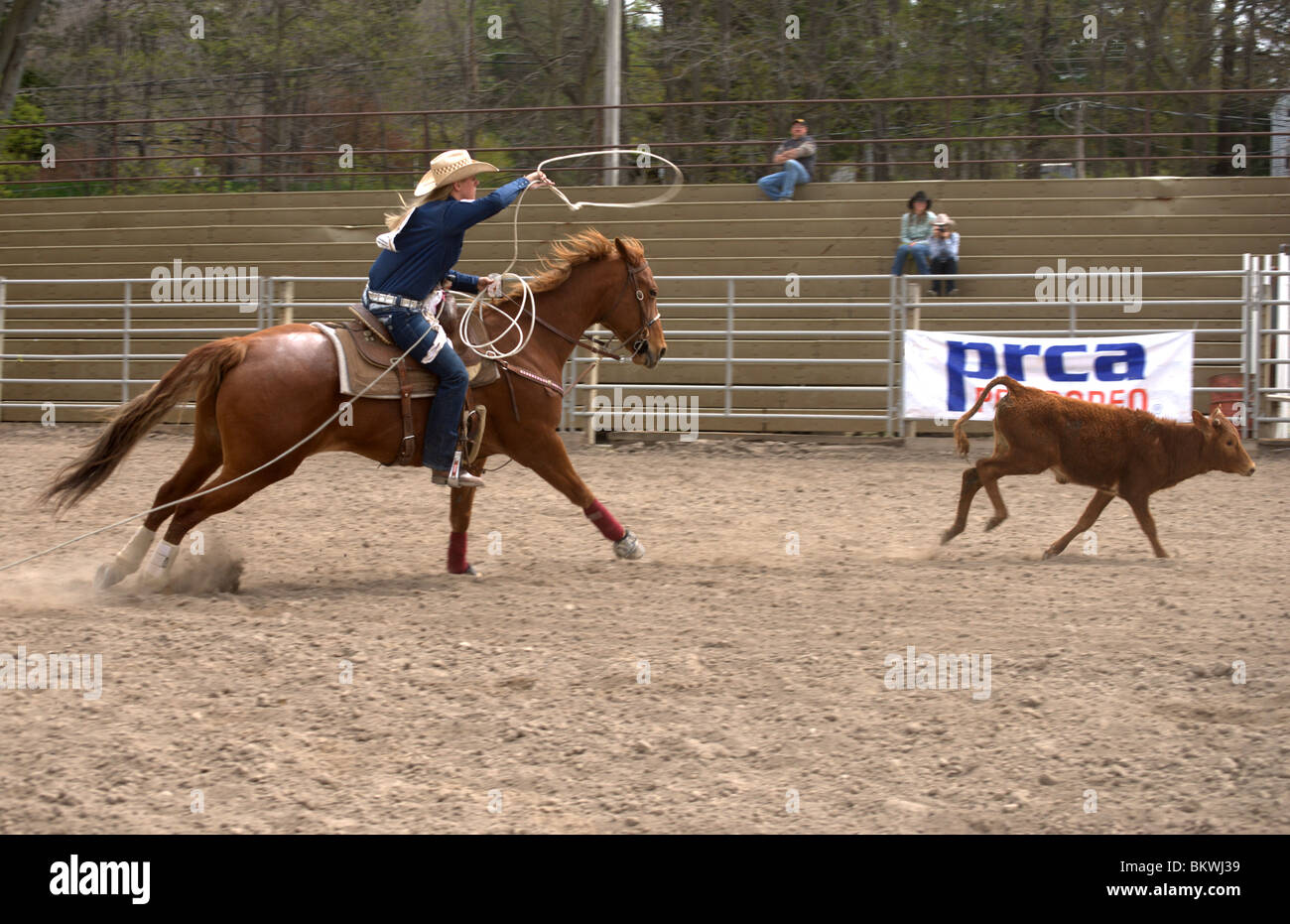 American Teenager competes in High School Rodeo competition Stock Photo ...