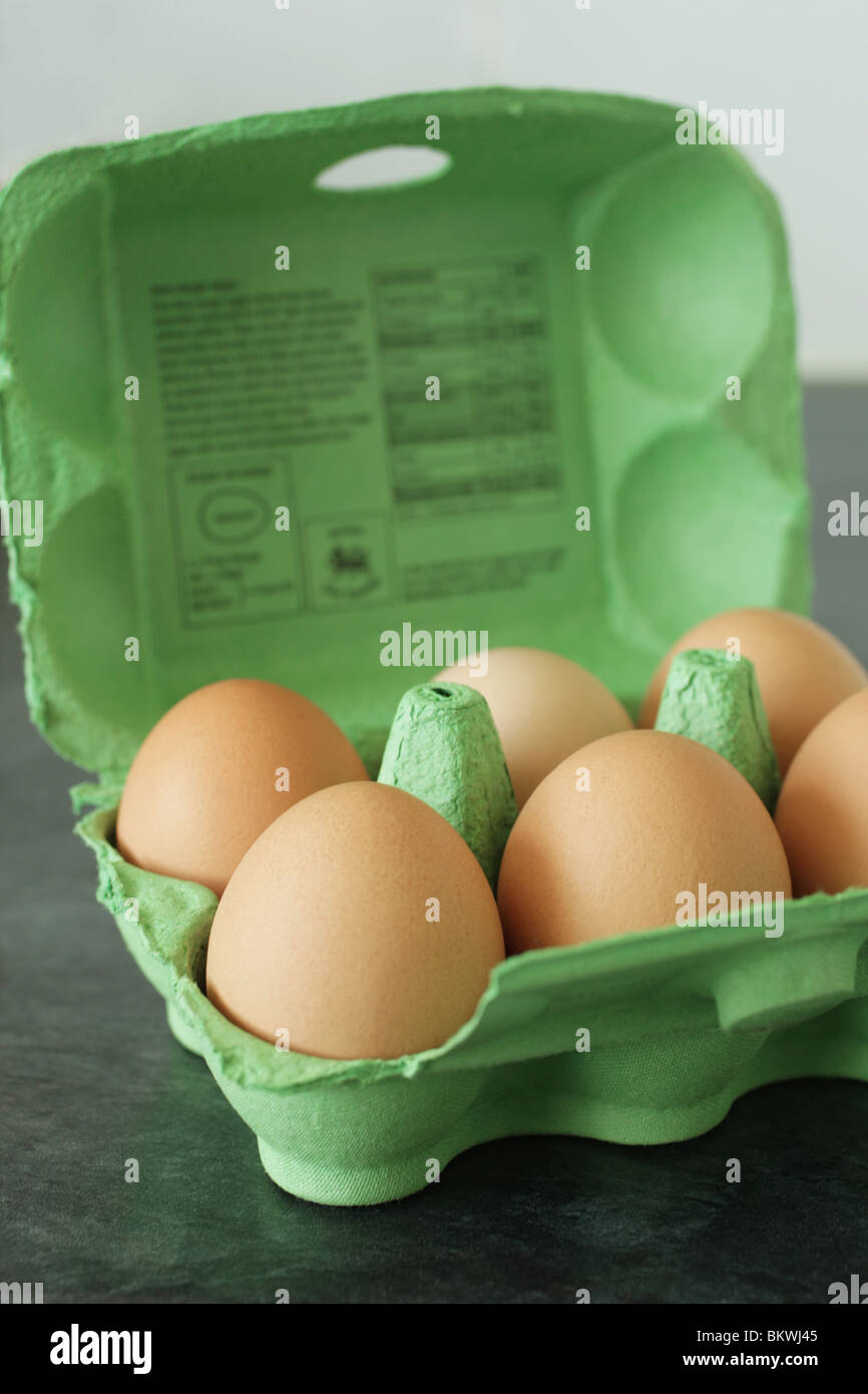 Box of free range eggs Stock Photo - Alamy