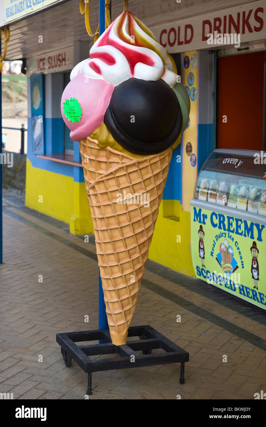 Plastic Ice cream Cone Barry Island Beach South Wales Stock Photo - Alamy