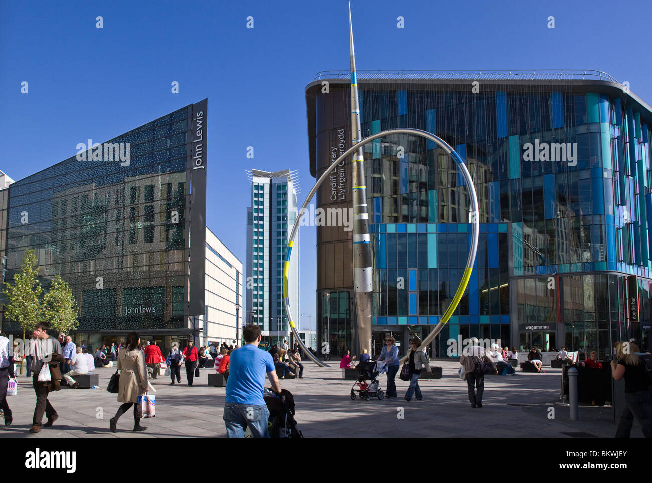 The Hayes Shopping Plaza Cardiff South Wales Stock Photo - Alamy