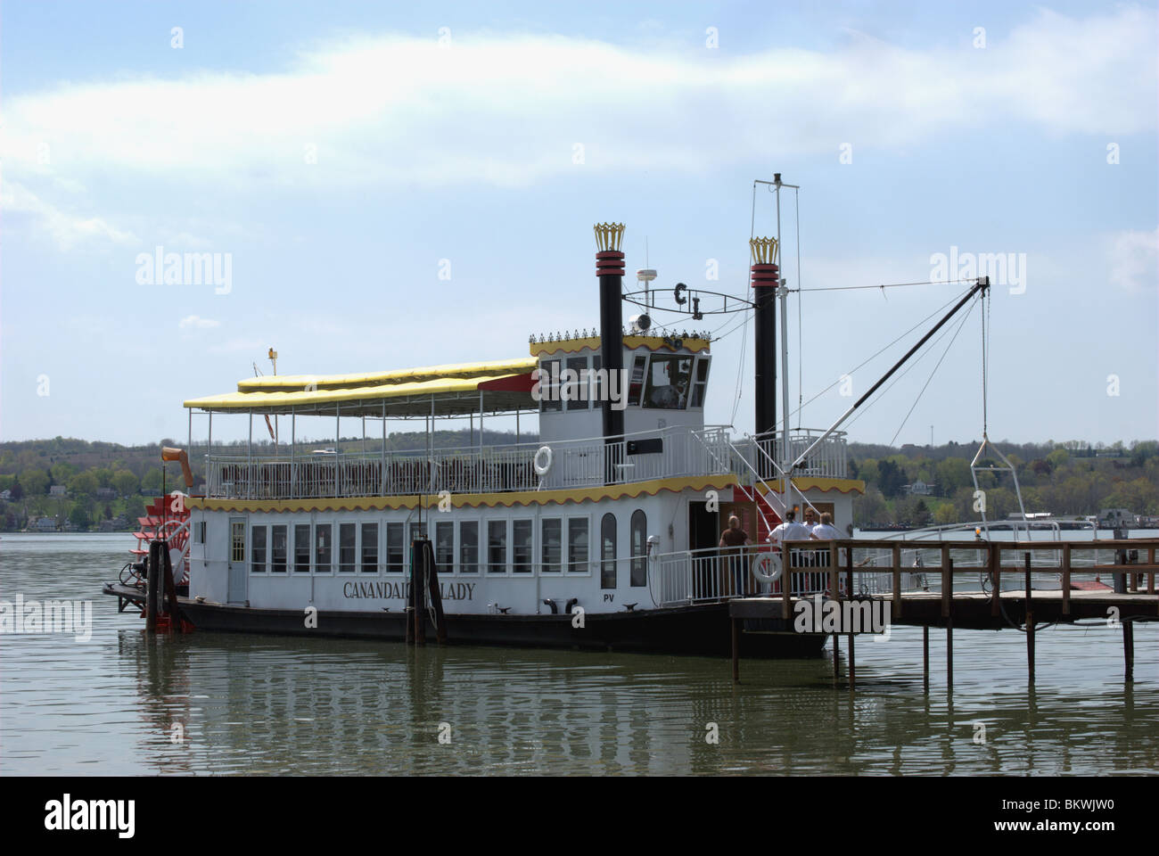 Paddle wheel steamer tourist boat Canandaigua Lady on Canandaigua Lake ...