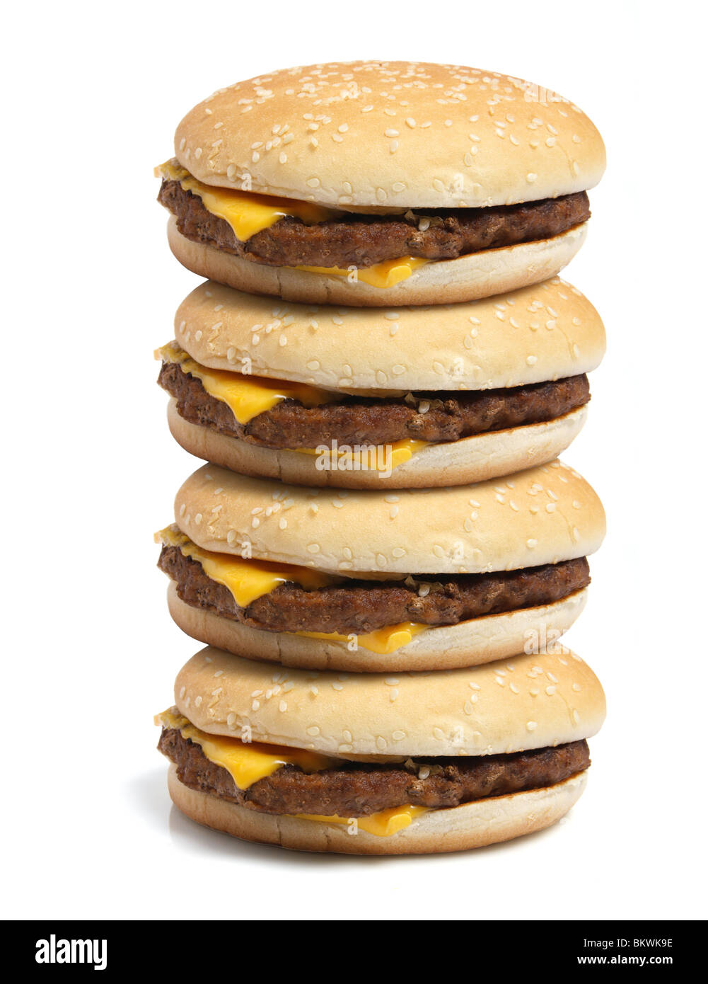 Stack of Hamburgers Stock Photo - Alamy
