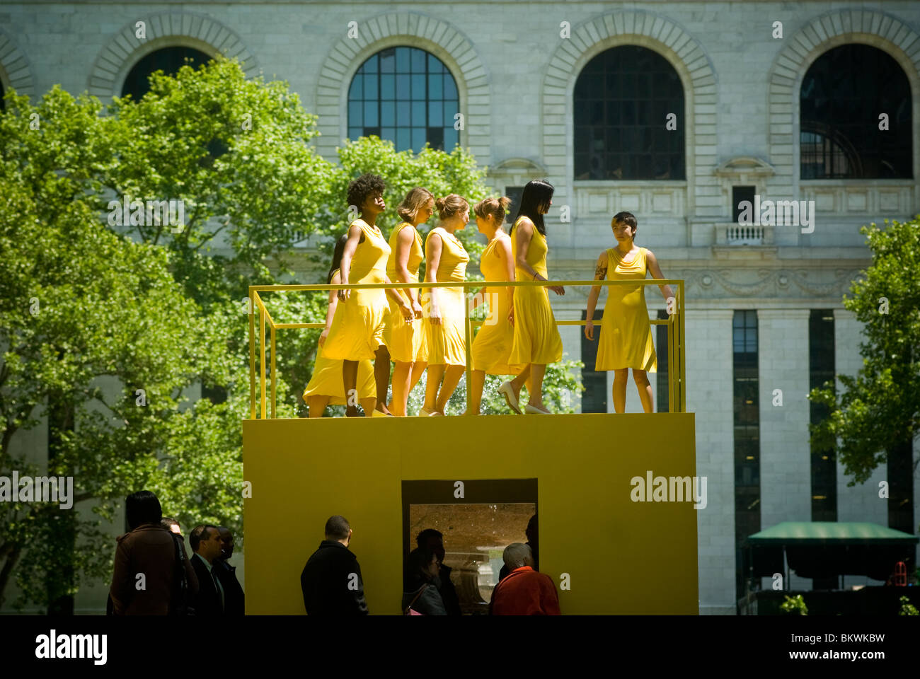 Women perform "Walk the Walk", an art project by the artist Kate ...