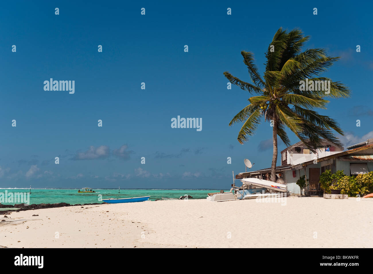 A House on the Beach at Matira Point in Bora Bora, French Polynesia ...