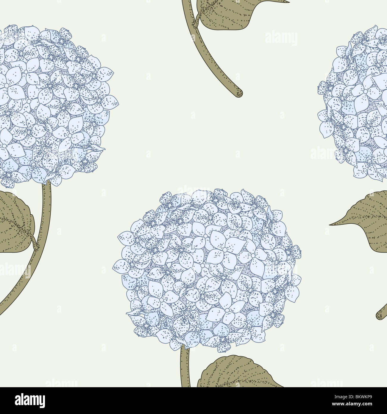 Blue hydrangea seamless pattern Stock Photo - Alamy