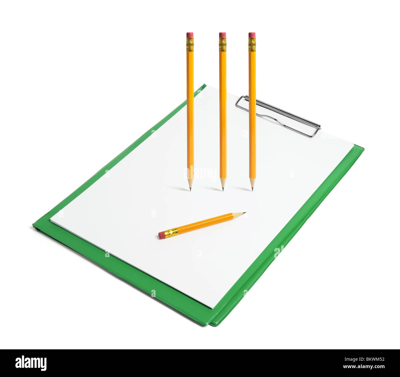 Clipboard with Papers and Pencil Stock Photo - Alamy