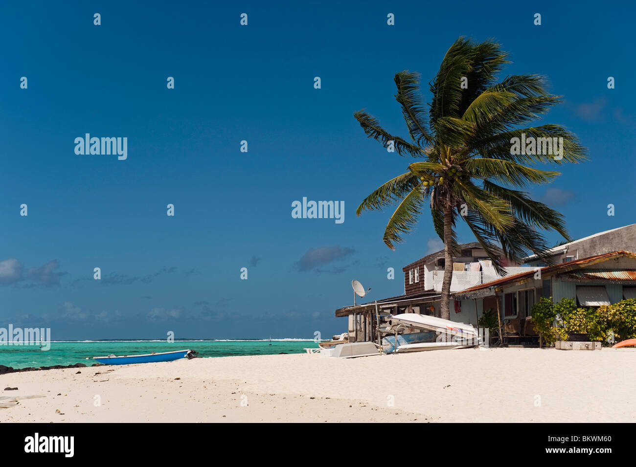 A House on the Beach at Matira Point in Bora Bora, French Polynesia ...