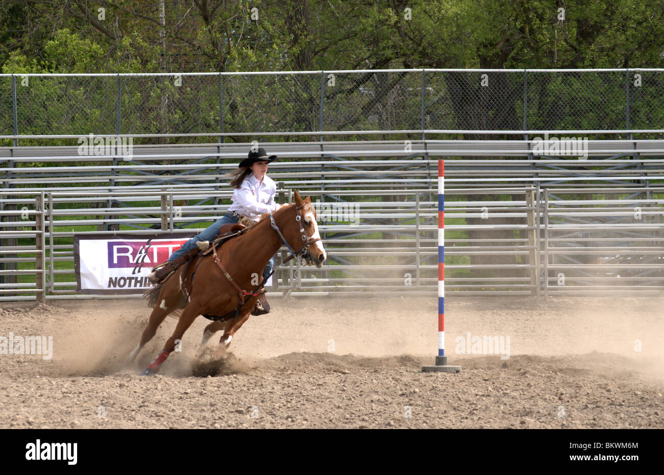 American Teenager competes in High School Rodeo competition Stock Photo ...