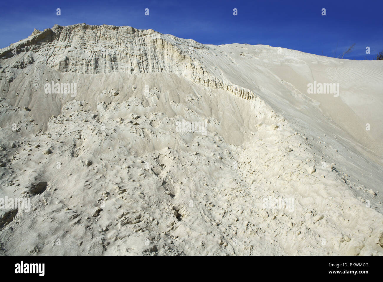 white sand mound quarry like a moon landscape Stock Photo - Alamy