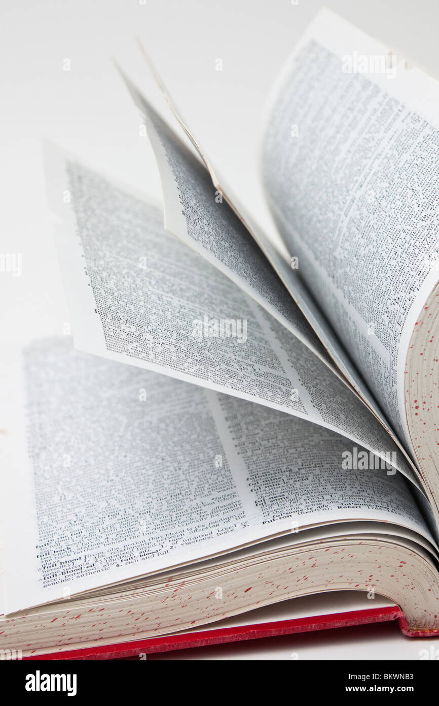book flipping page reference search Stock Photo - Alamy