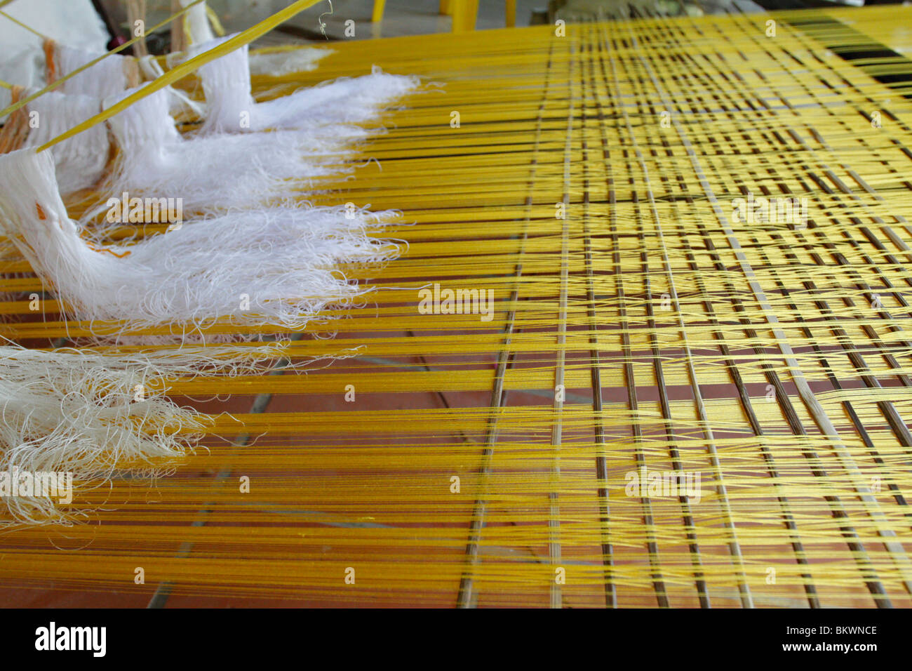 Traditional songket weaving in Terengganu, Malaysia. Songket is a very ...