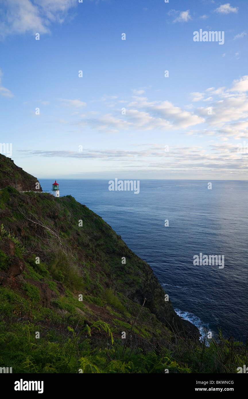 Makapuu lighthouse at sunrise on the Hawaiian Island of Oahu Stock ...