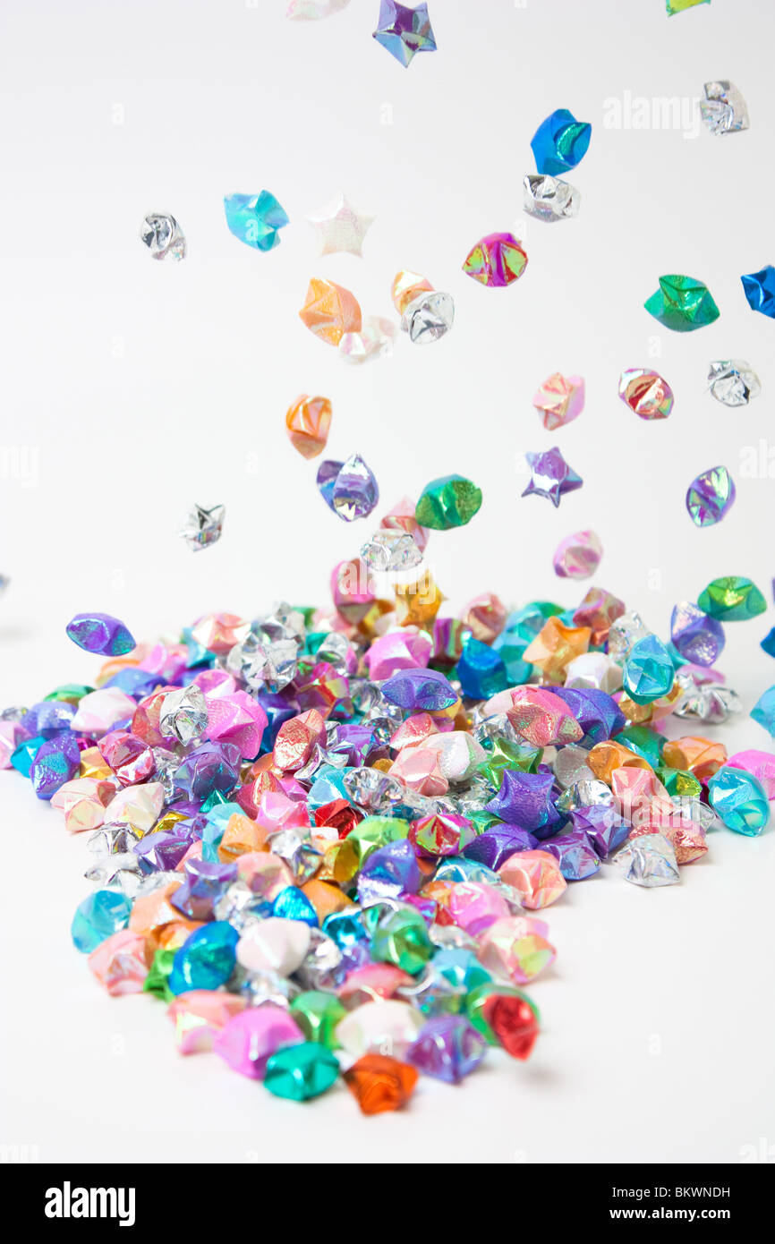 colorful colourful star stars falling Stock Photo - Alamy