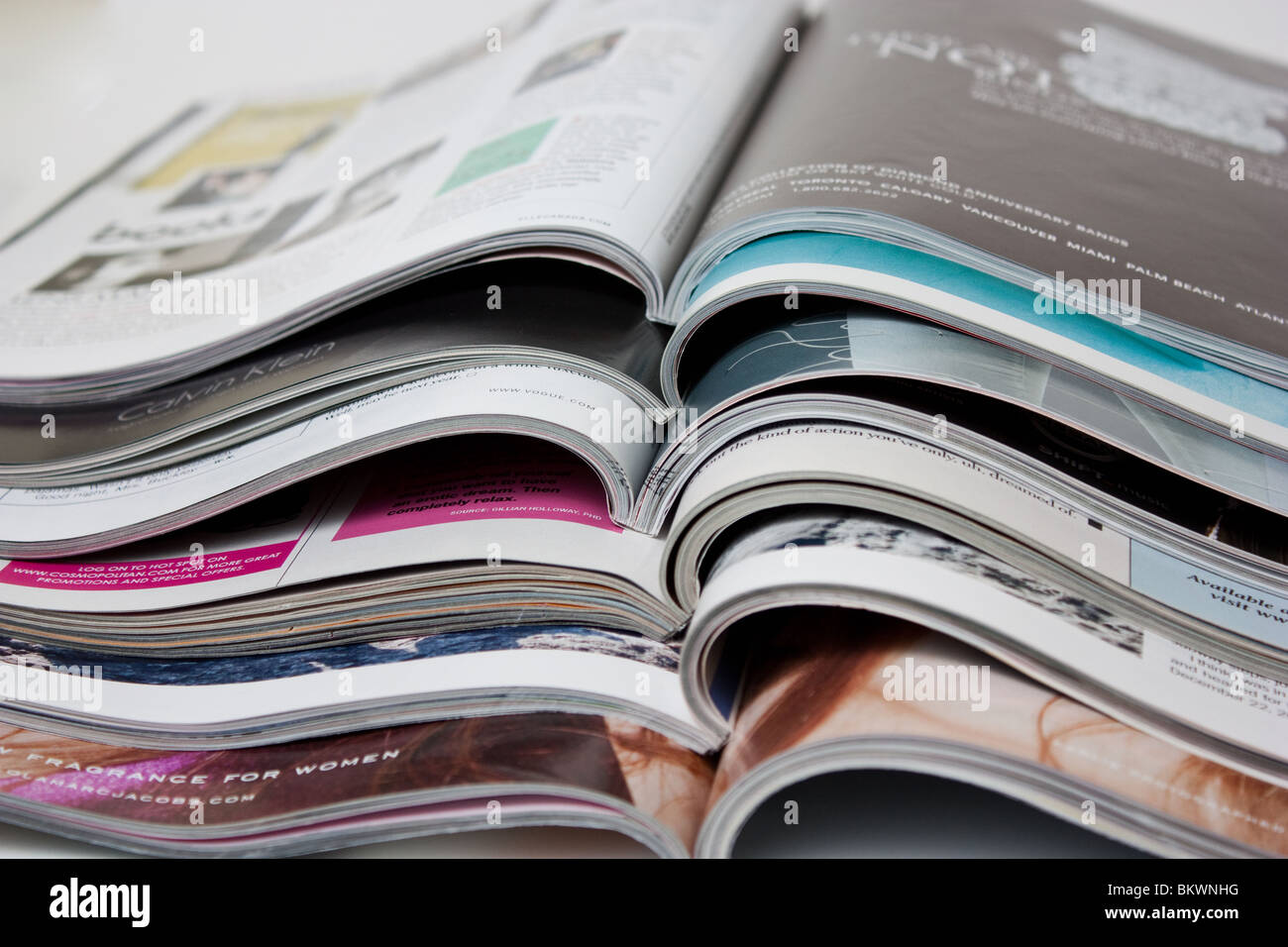 magazine spread on a stack Stock Photo - Alamy
