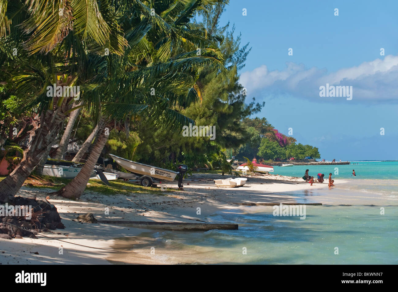 Palm Trees Shading the Perfect Beach at Matira Point in Bora Bora ...