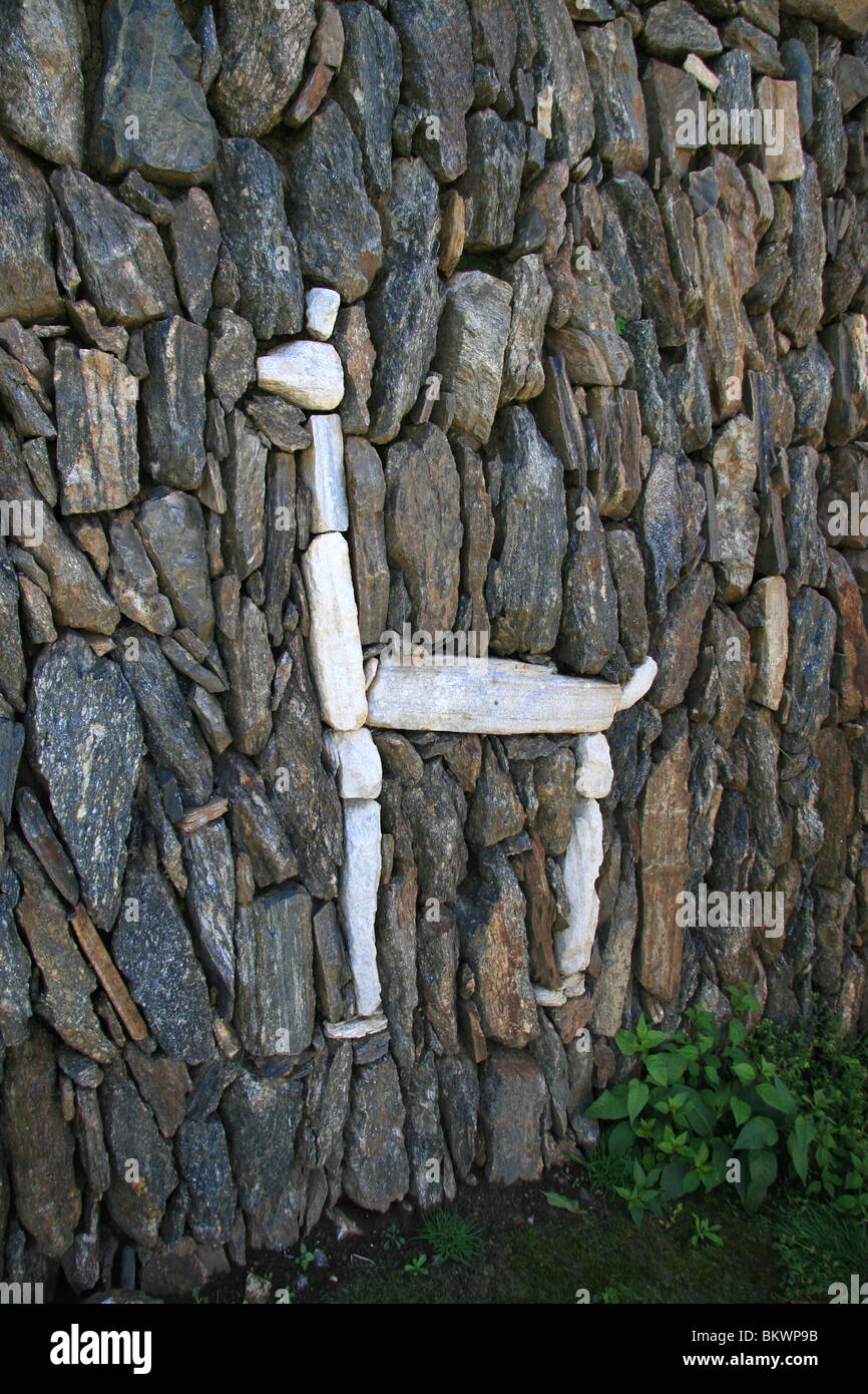 White stone llama in the terraces of the Inca ruins of choquequirao ...