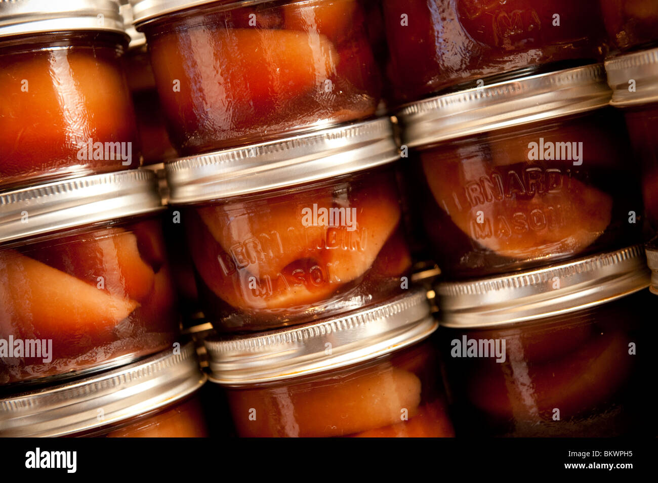 Preserved Pear in Mason Jars Stock Photo - Alamy
