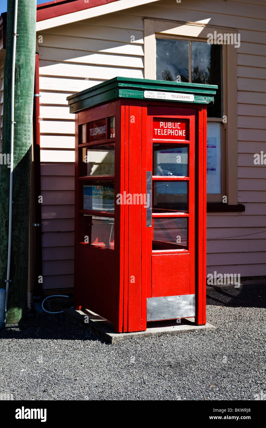New Zealand public telephone box Stock Photo - Alamy