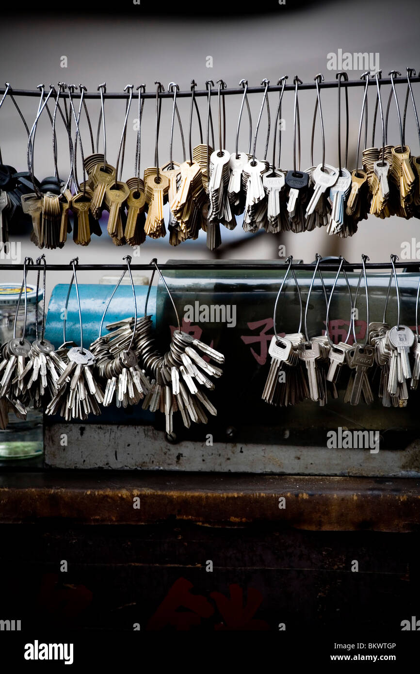 Keys on a Key cutters stall Stock Photo - Alamy