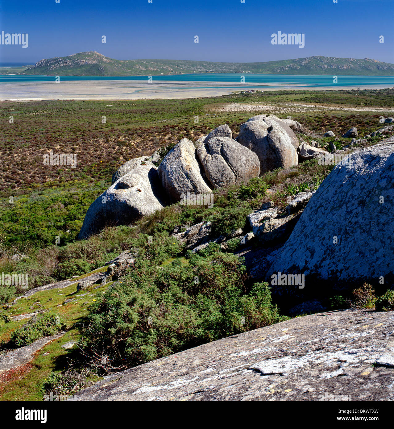 Landscape view of West Coast National Park & Langebaan Lagoon north of ...
